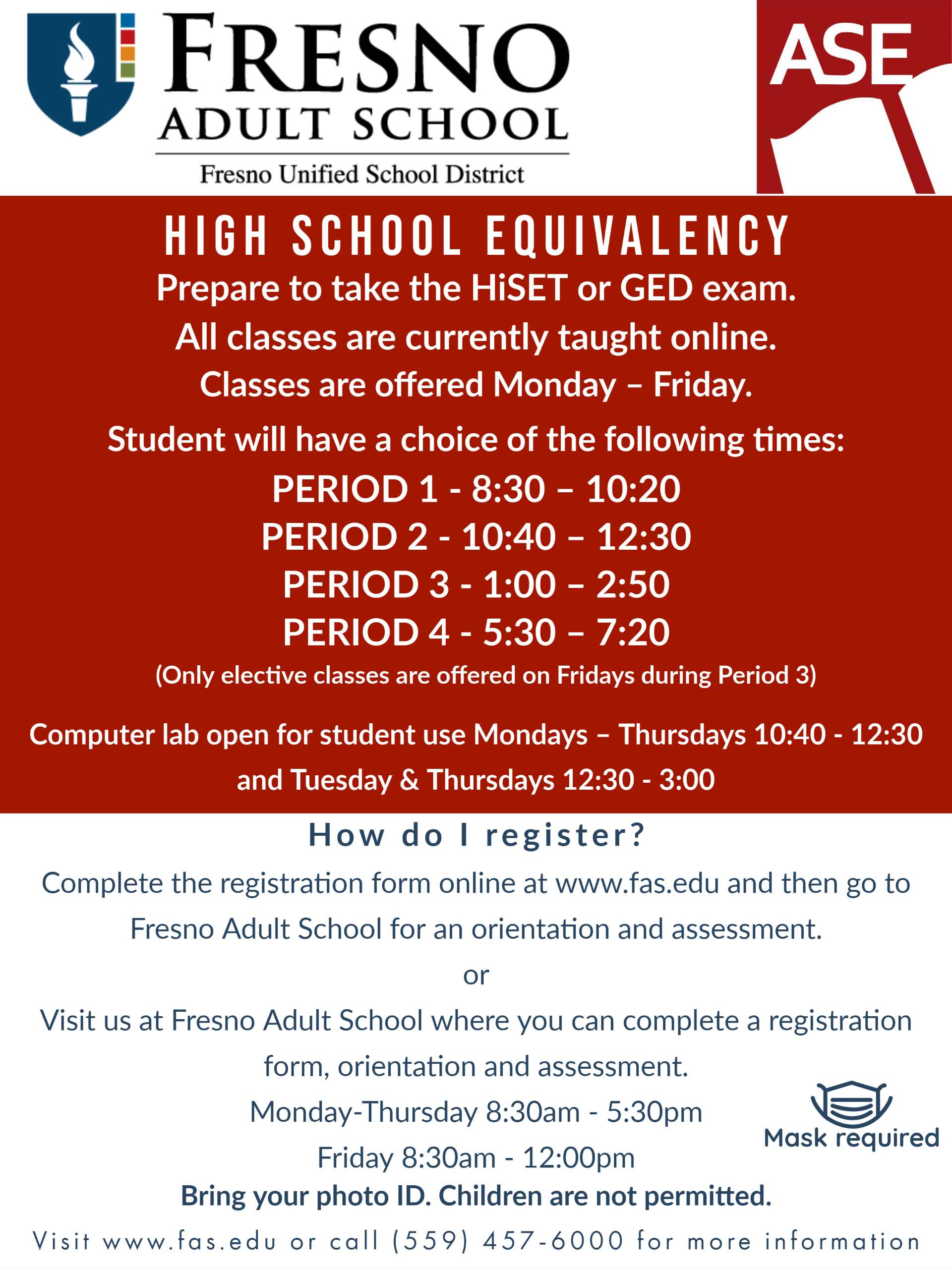 ASE – HSE FLYER 21-22 – Fresno Adult School